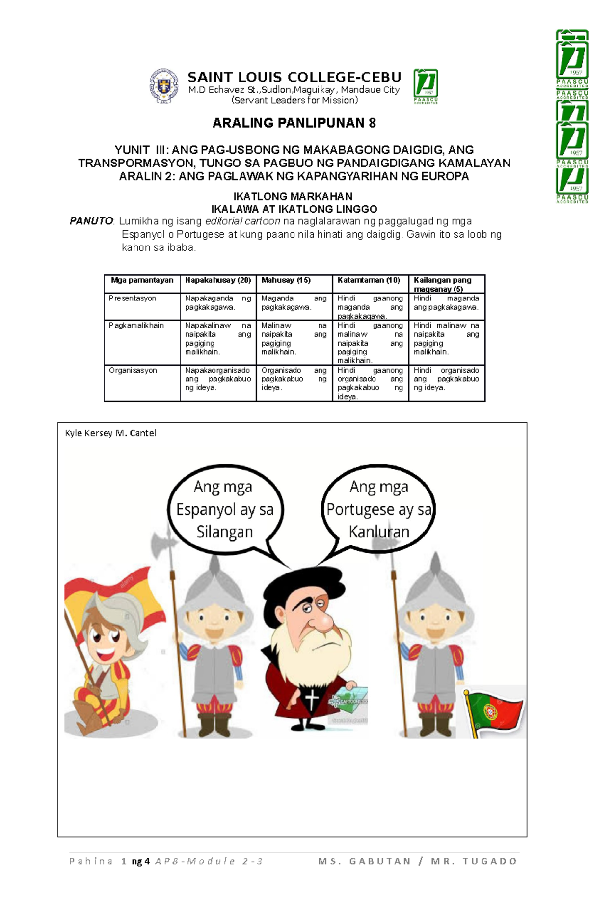 Grade-8- Week 3 Activity - SAINT LOUIS COLLEGE-CEBU M Echavez St ...