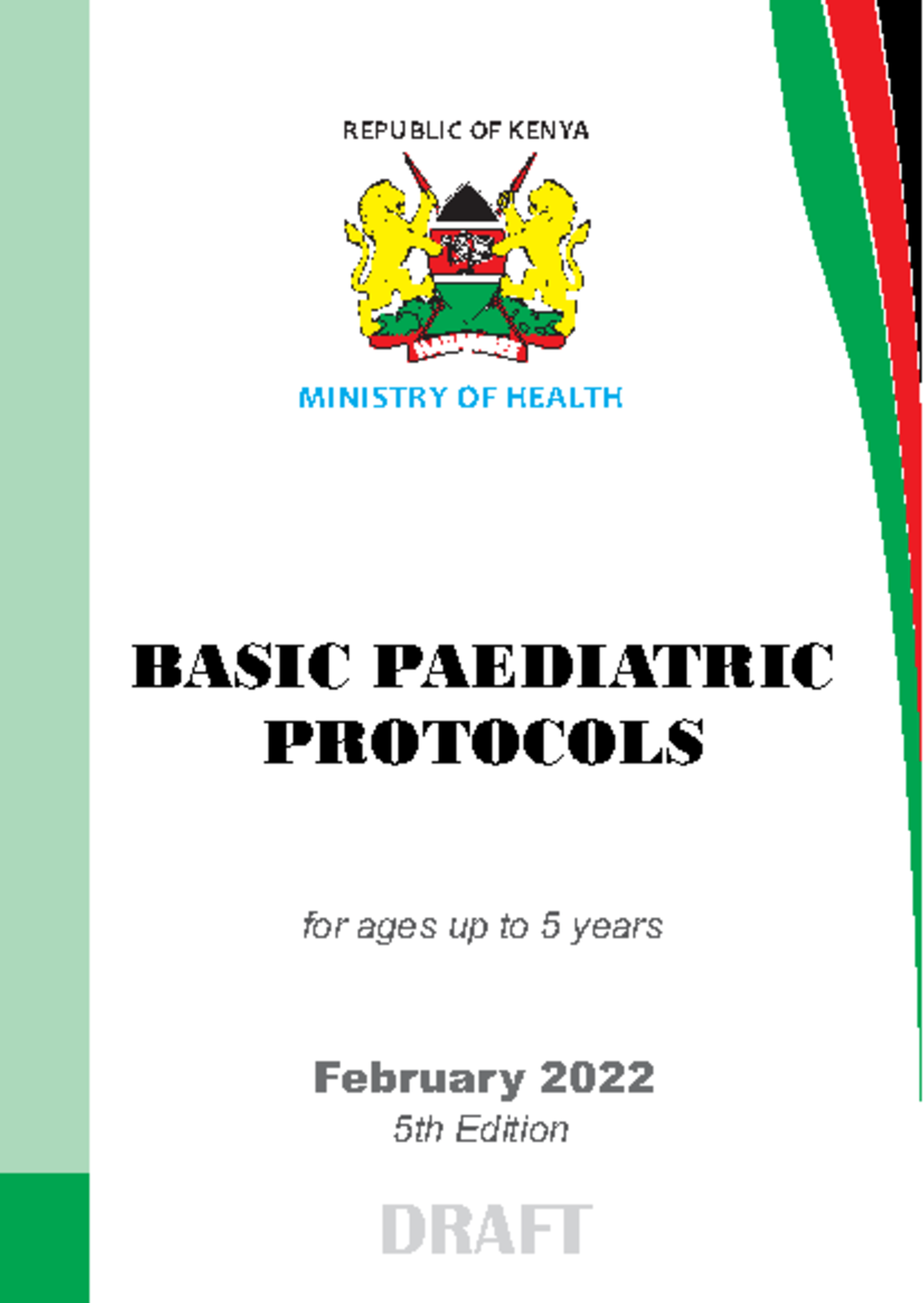Basic Paediatric Protocols (BPP) for Children Up to 5 Years - Draft - Studocu