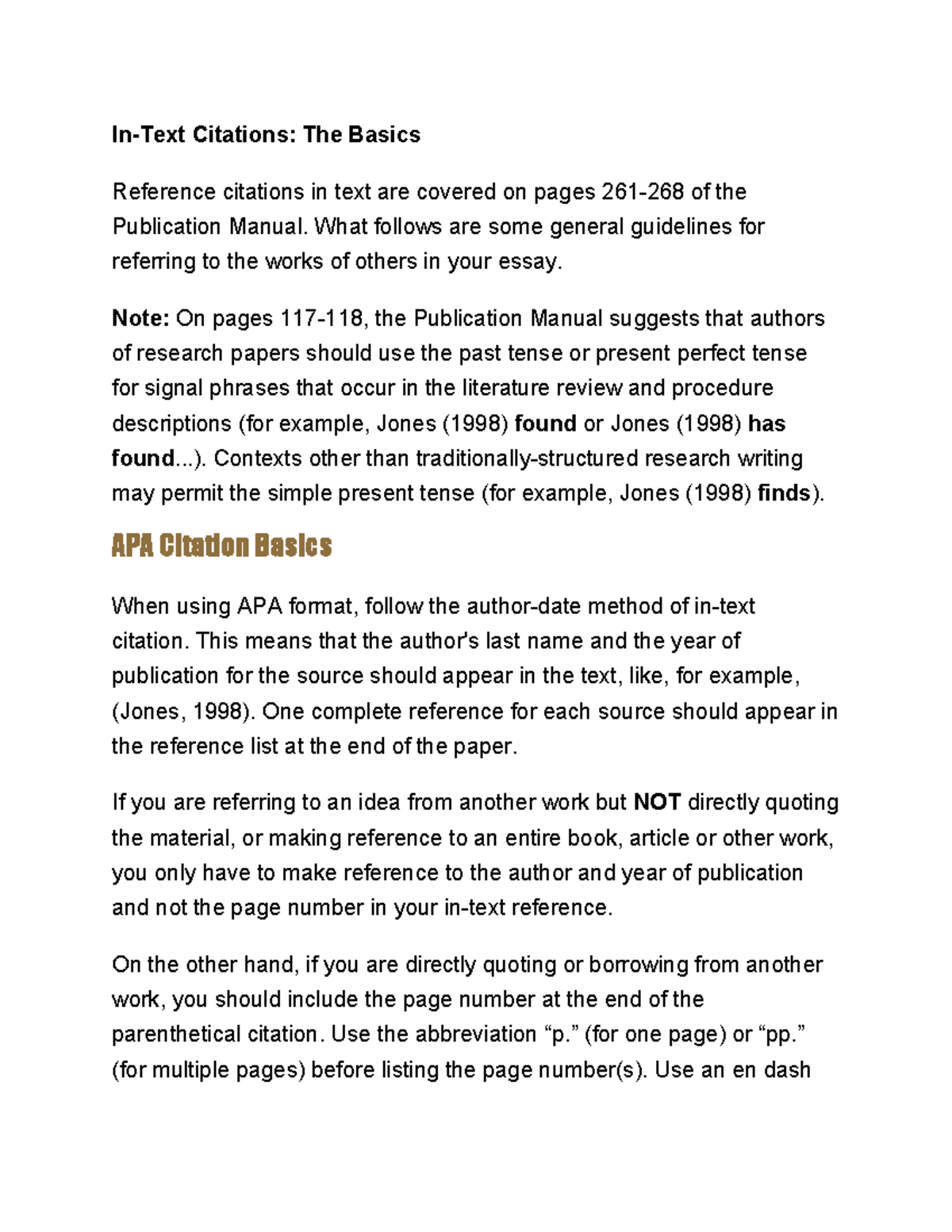 In-Text Citations: APA Basics for Research Papers - Studocu