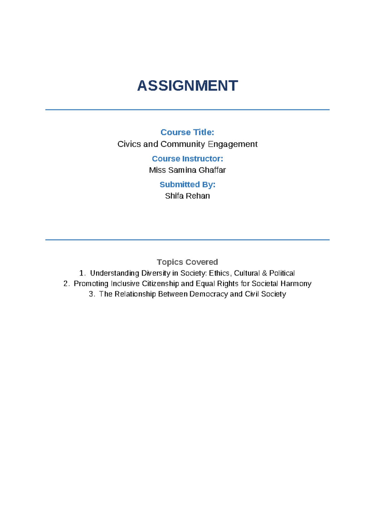 CIVICS 101: Understanding Diversity, Citizenship, and Democracy - Studocu