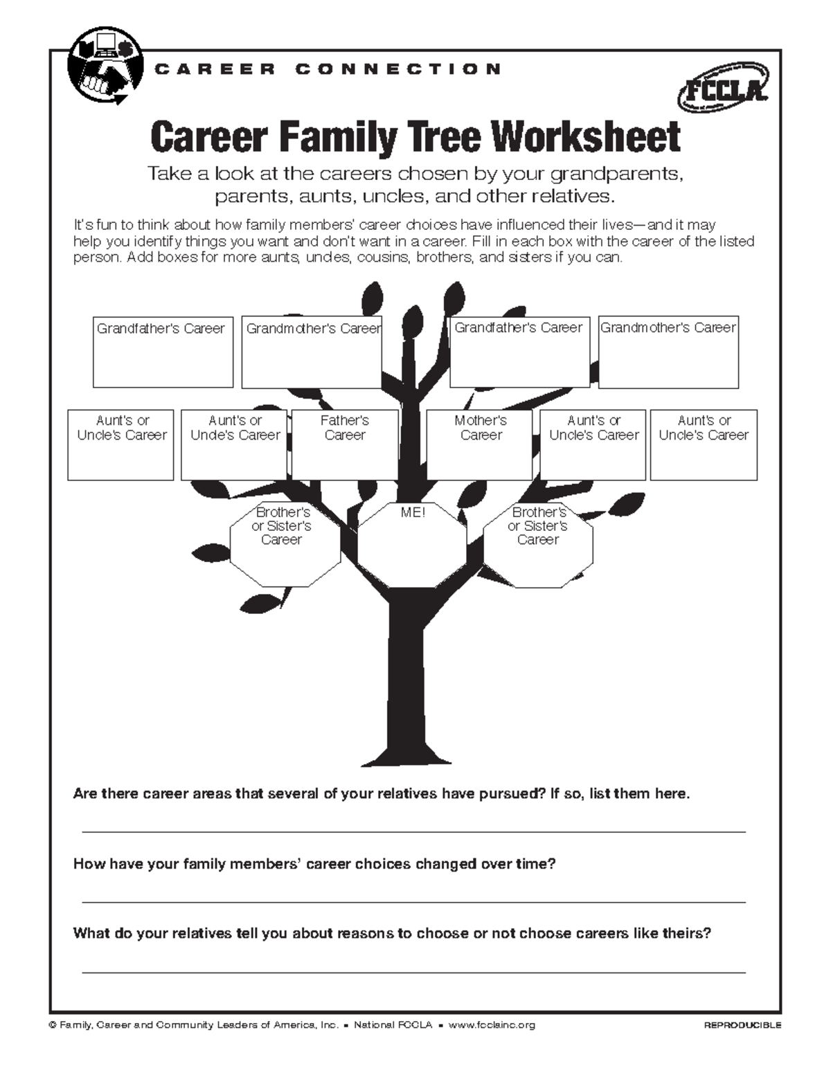 01 FCCLA Career Family Tree Activity Worksheet - Studocu