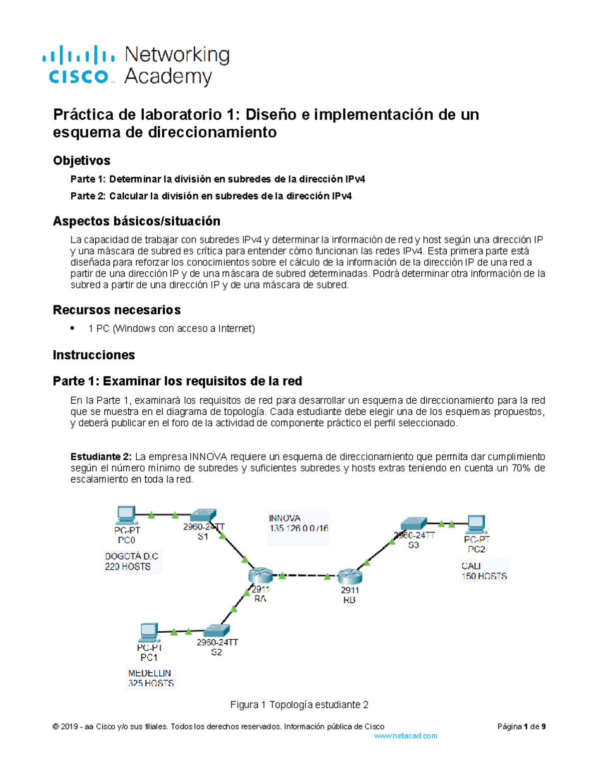CP- Práctica 1: Diseño e Implementación de Esquema de Direccionamiento - Studocu