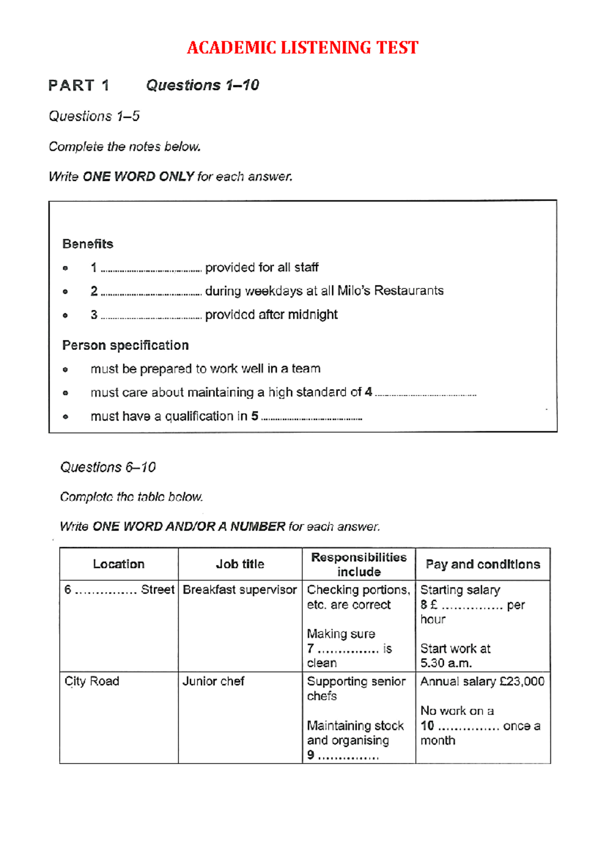 TEST 2 - Listening - test ielts - ACADEMIC LISTENING TEST PART 1 ...