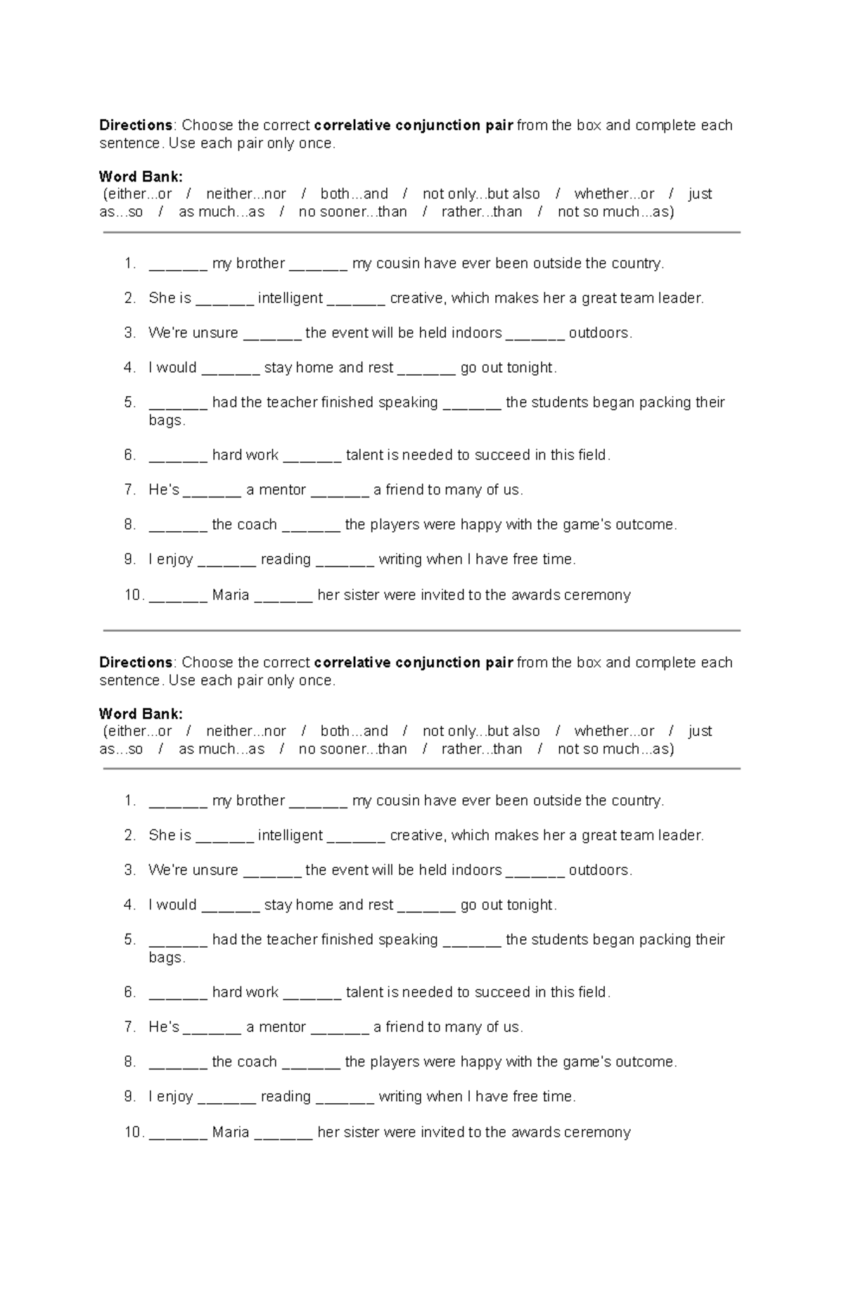 Correlative Conjunctions - Presentation & Quiz (ENG 101) - Studocu