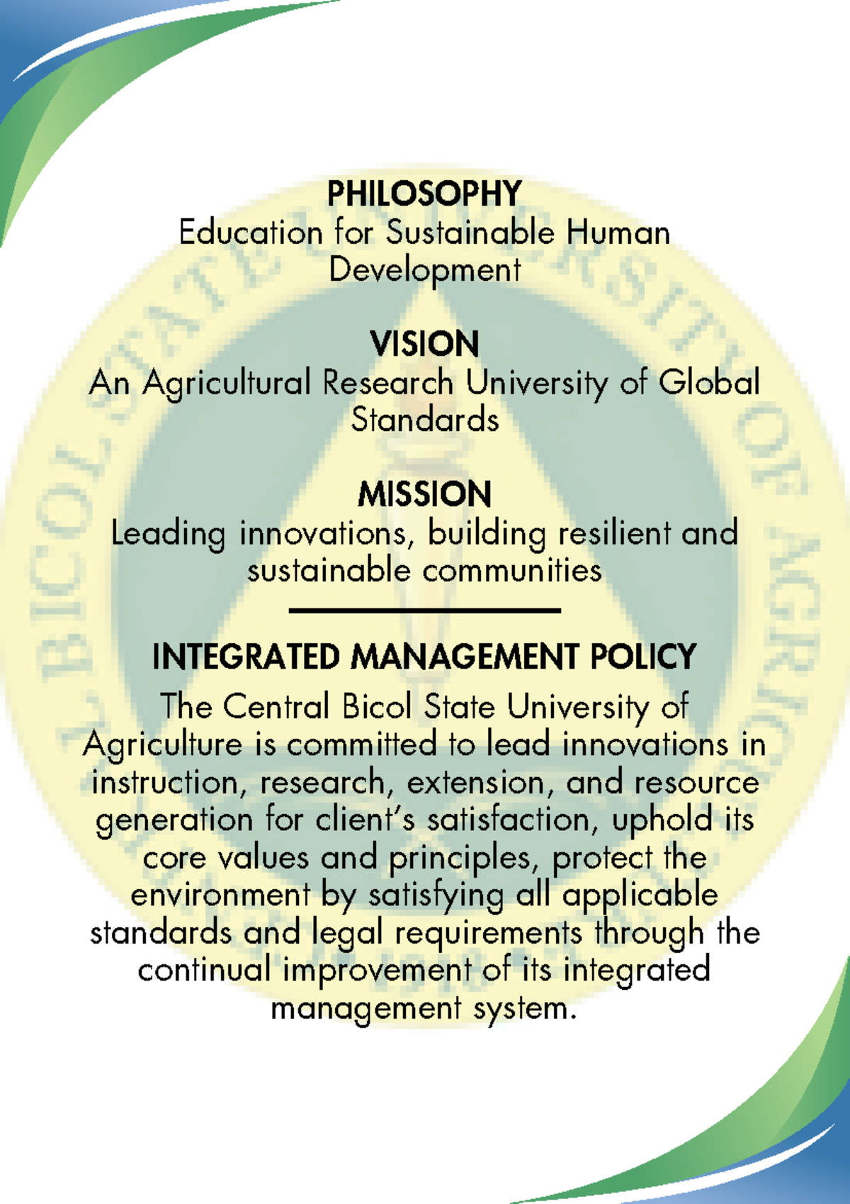 PVMGO CBSUA 2024 - PHILOSOPHY Education for Sustainable Human ...