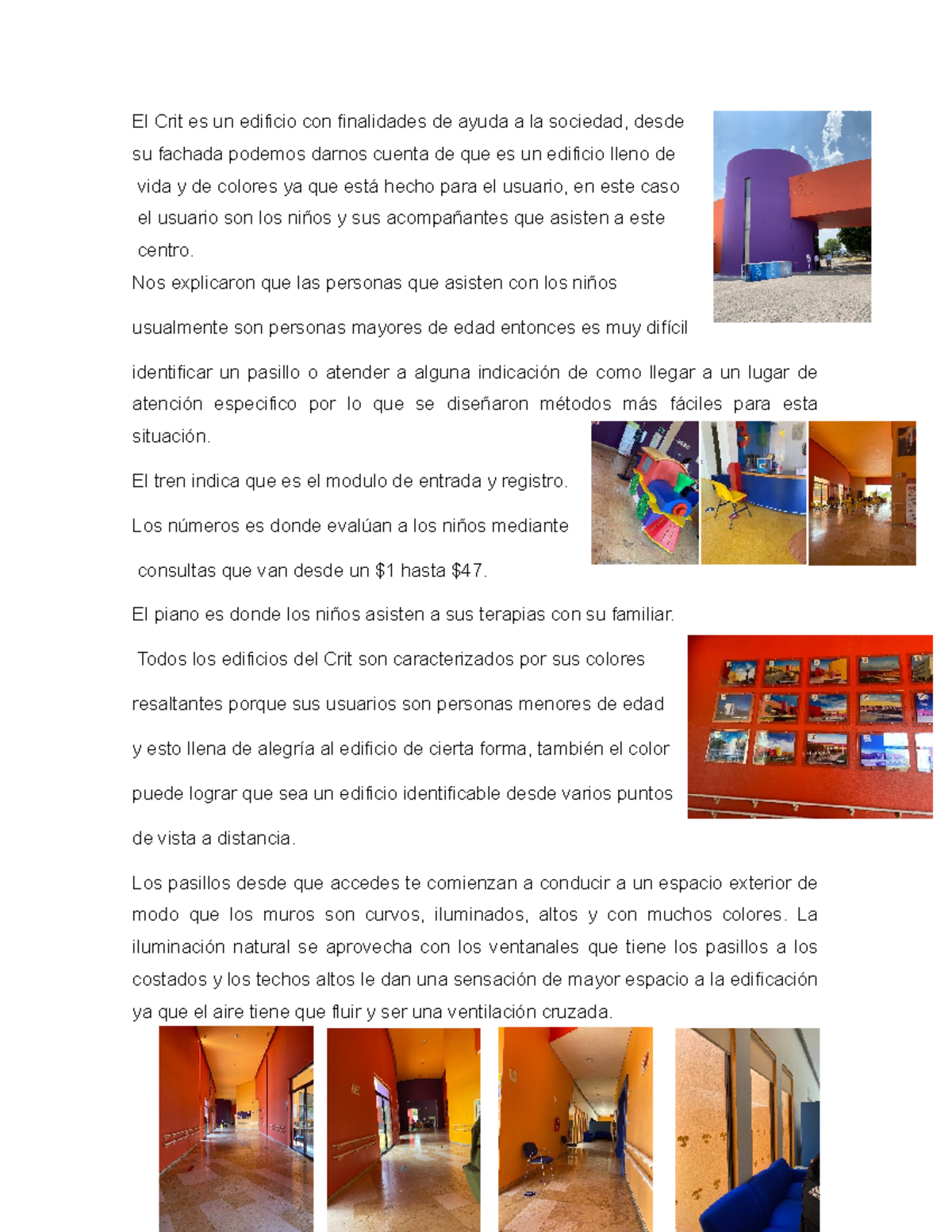 Reporte del Edificio CRIT: Diseño y Funcionalidad para Niños - Studocu