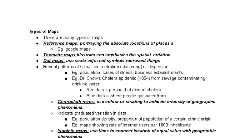 Env Soc Maps Overview: Types and Uses of Maps in Geography - Studocu
