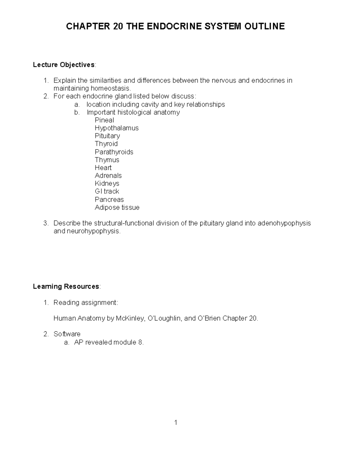 CHAPTER 20: OVERVIEW OF THE ENDOCRINE SYSTEM AND FUNCTIONS - Studocu