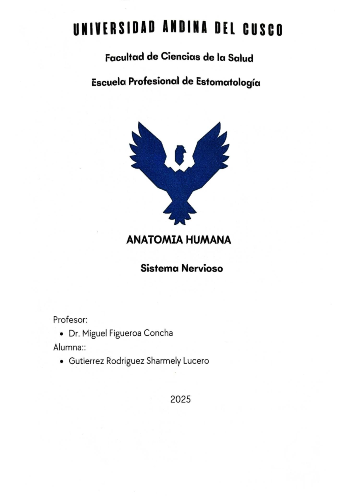 Informes Anatomía - Apuntes - Anatomía 1 - Escuela Profesional de ...