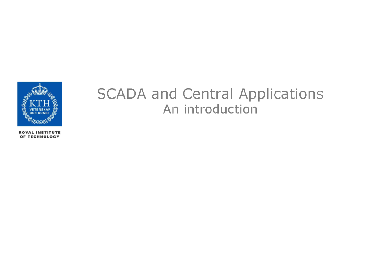 Lecture 9 - SCADA Systems: Introduction to Power System Operations ...