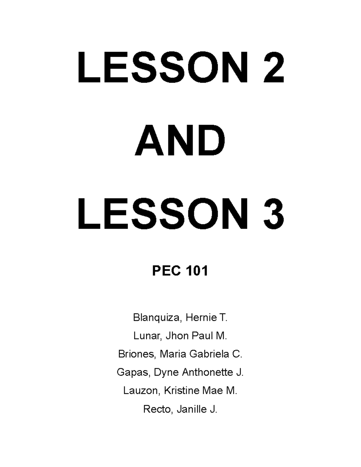 LESSON 2 & 3 NOTES ON COGNITIVISM - PEC 101 - Studocu