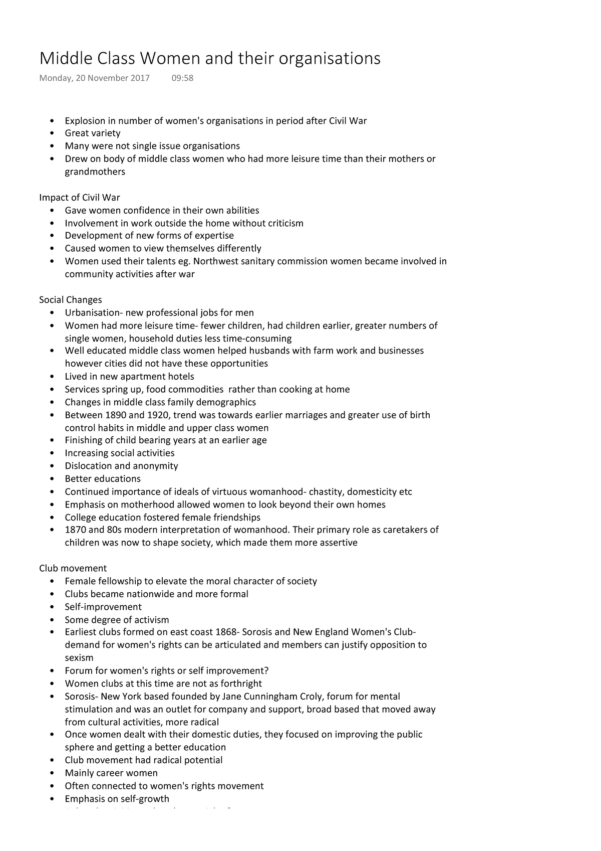 Middle Class Women and their organisations - Middle Class Women and ...