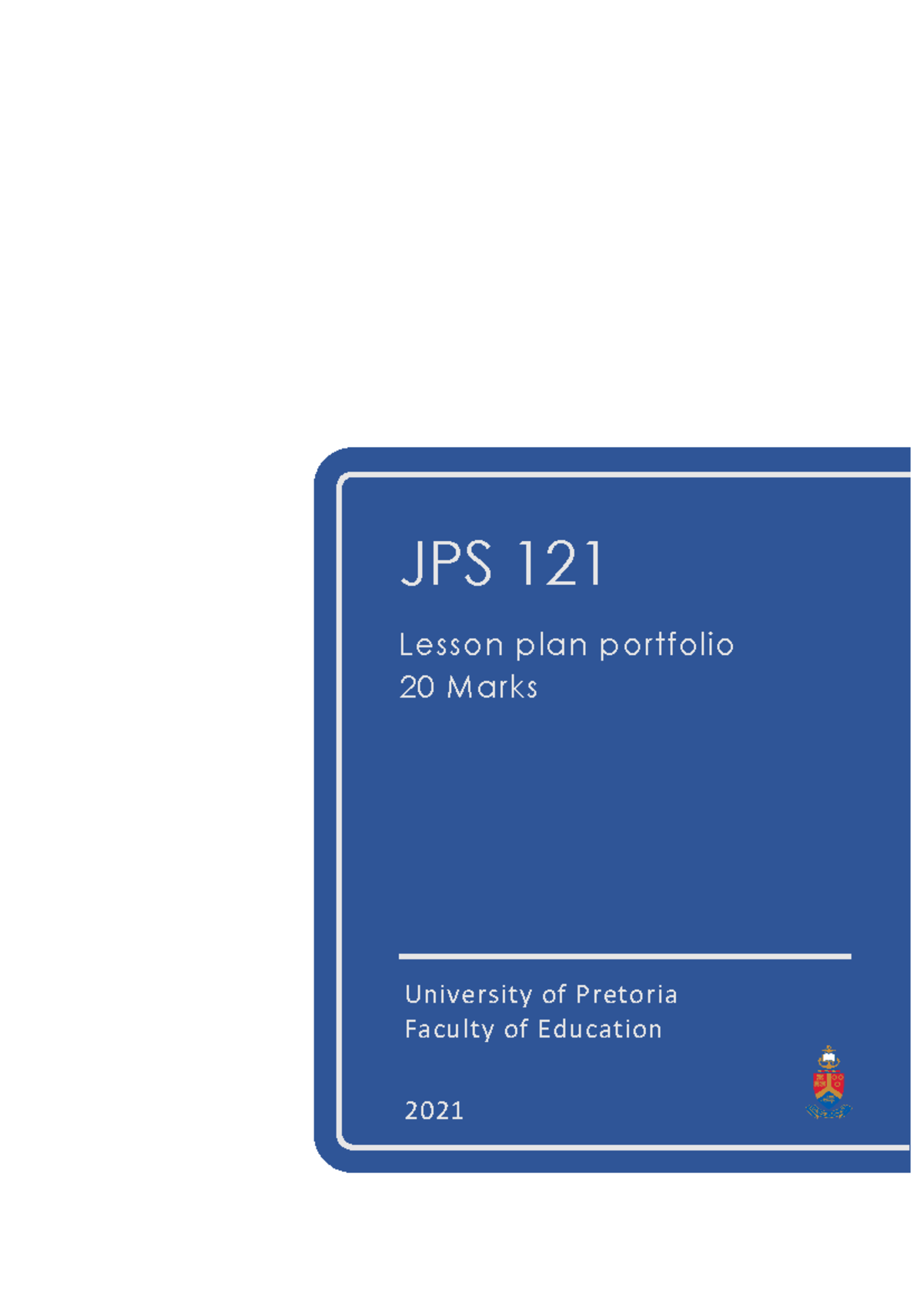 JPS 121 Lesson Plan Portfolio for Online Teaching 2021 - Studocu