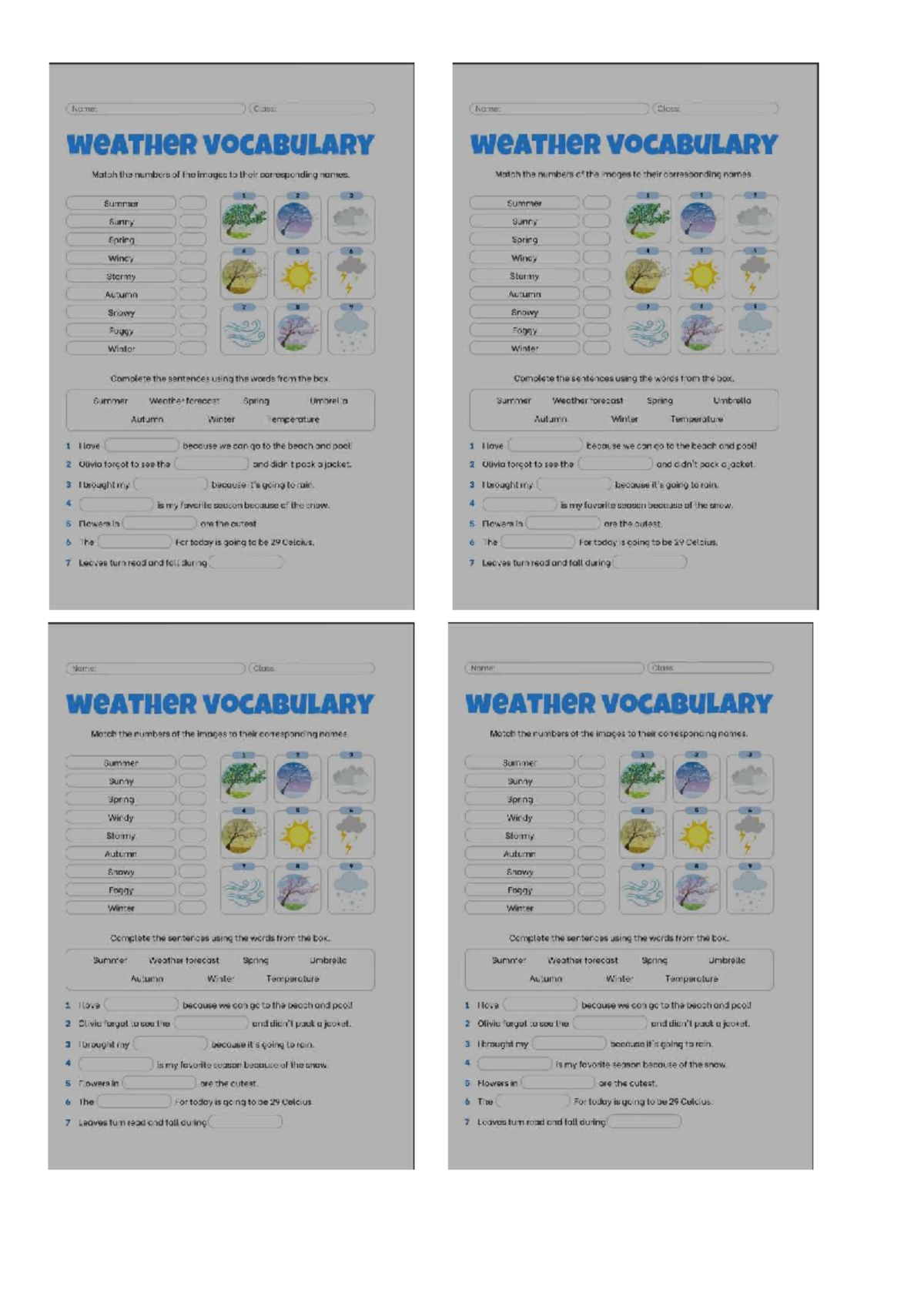 WeATHeR VOCABULARY Activity for Basic English Students - Studocu