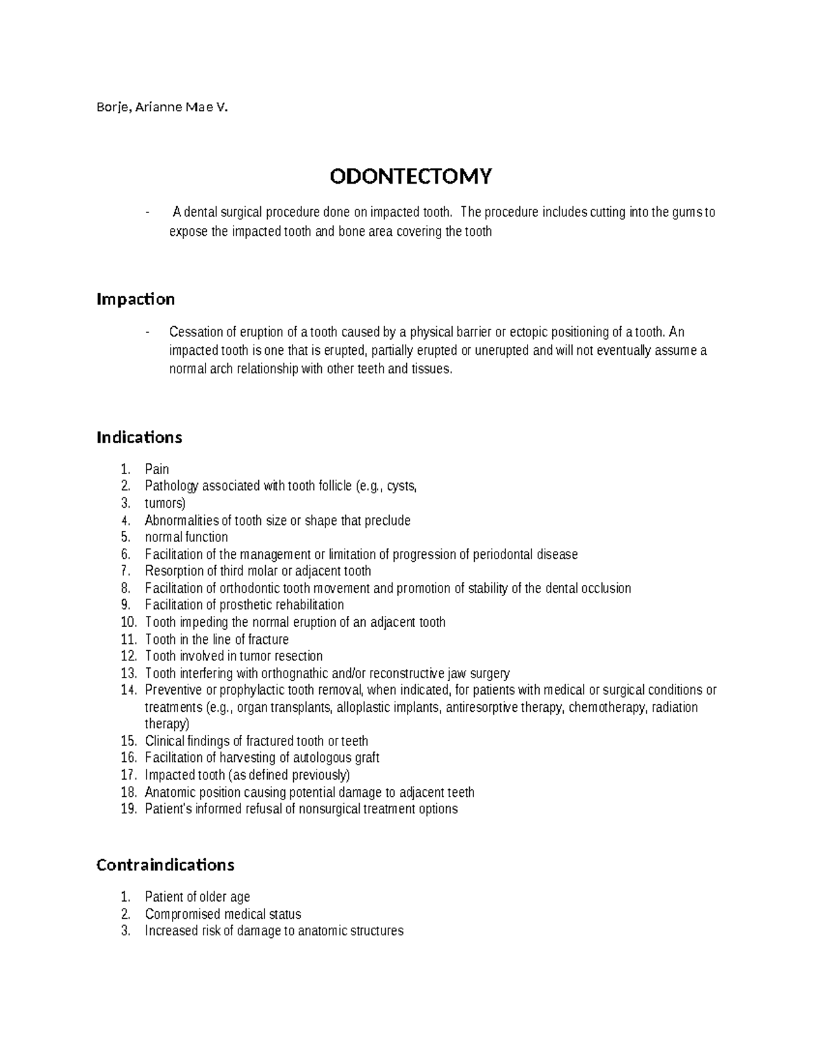 ODONTECTOMY: Surgical Procedure for Impacted Tooth Management - Studocu