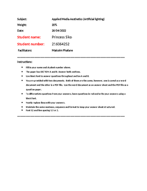 CASS 1 RT 2023 final (re assessment)(moderated) - - Studocu