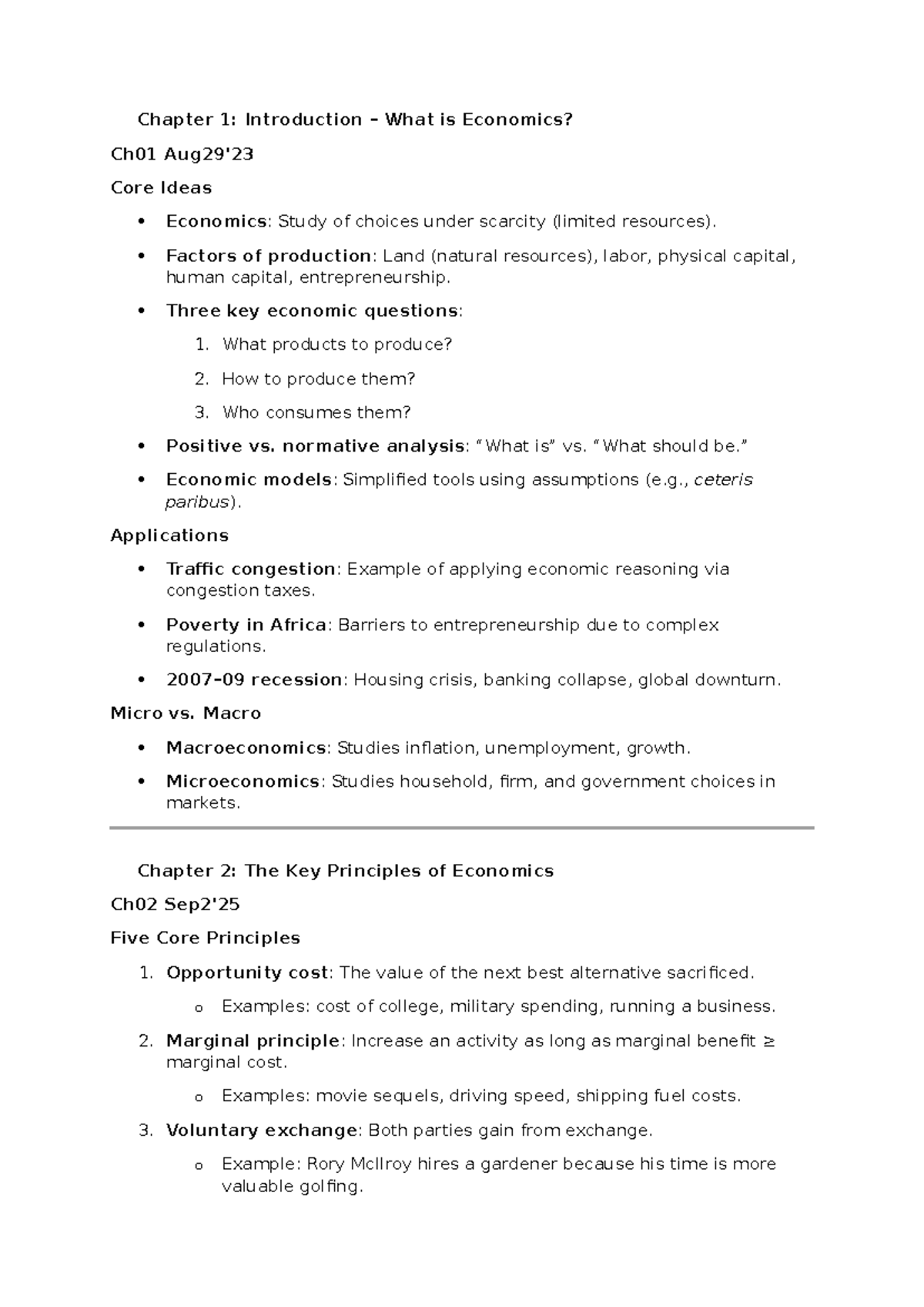 Principles of Economics (ECO101): Key Concepts & Market Dynamics - Studocu