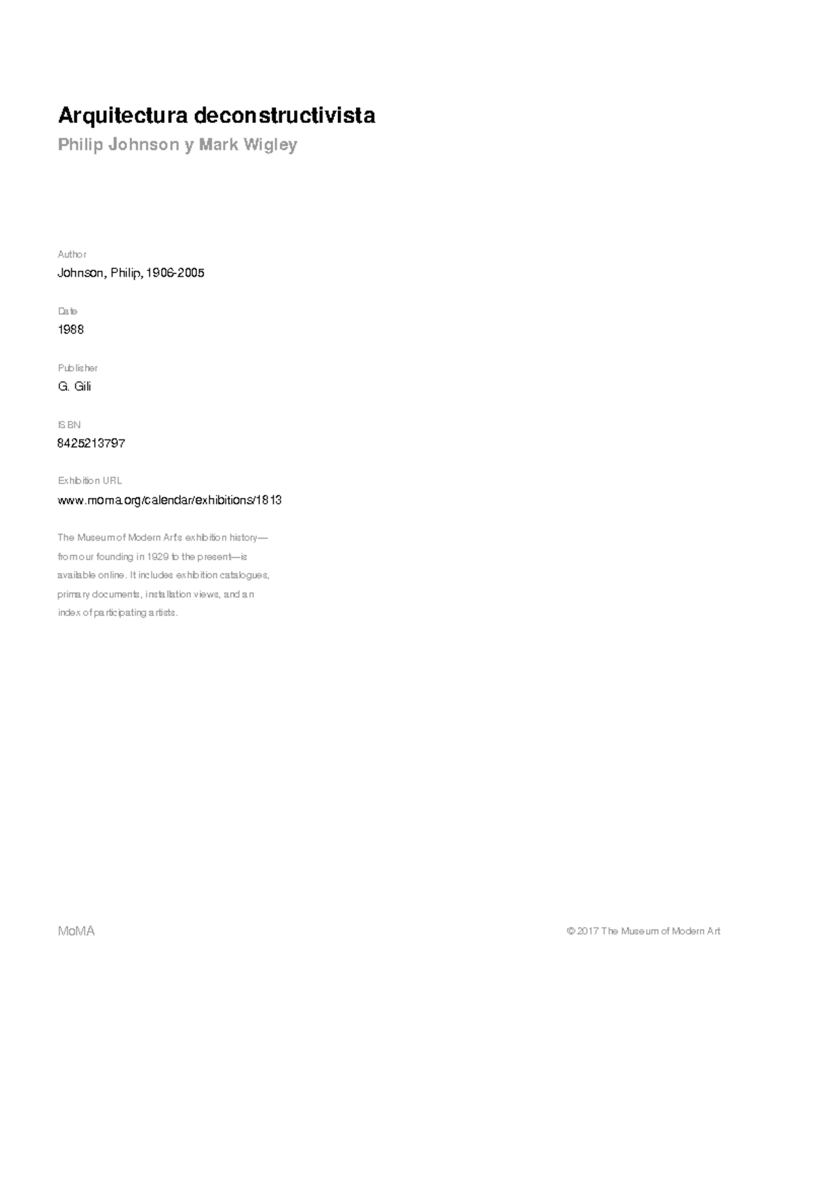Arquitectura Deconstructivista: Philip Johnson y Mark Wigley (Tect ...