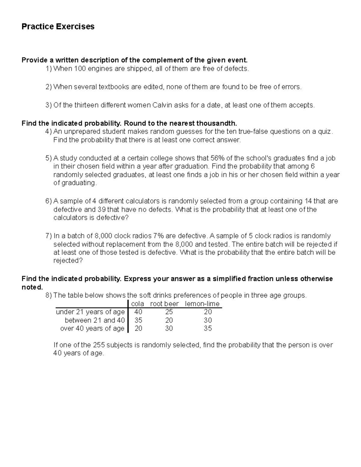 12. The Multiplication Rule: Practice Exercises & Probabilities - Studocu