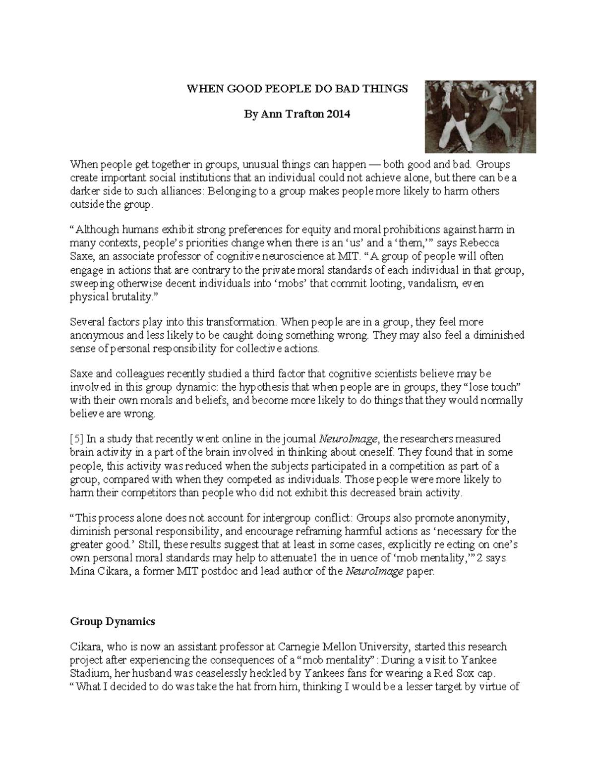 When Good People Do Bad Things: Insights on Group Dynamics and Morality ...