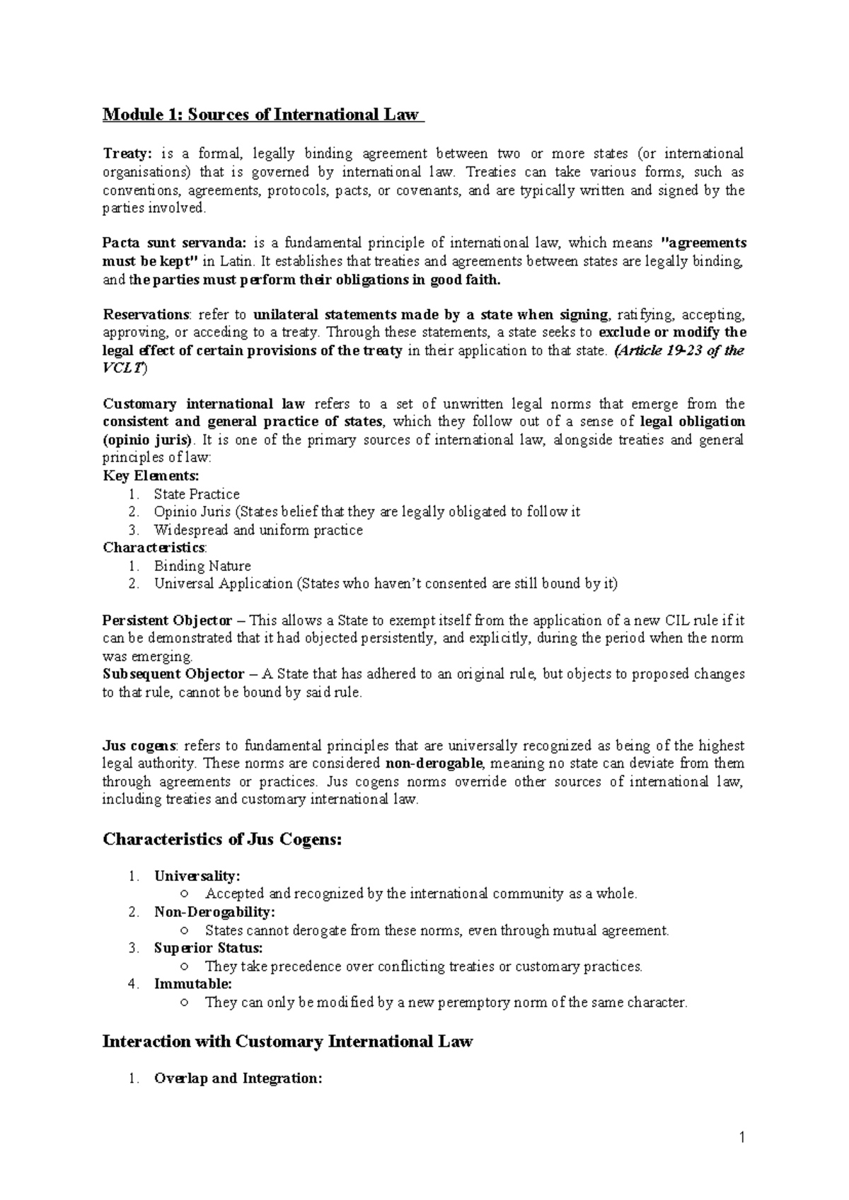 PIL 101: Concept Notes on Sources of International Law and State ...