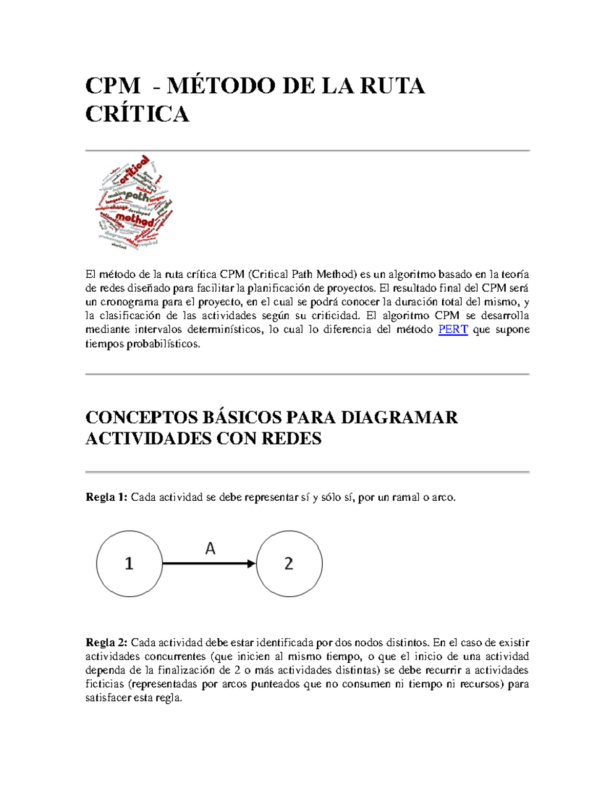 CPM(construcción del diagrama) - CPM - MÉTODO DE LA RUTA CRÍTICA El ...