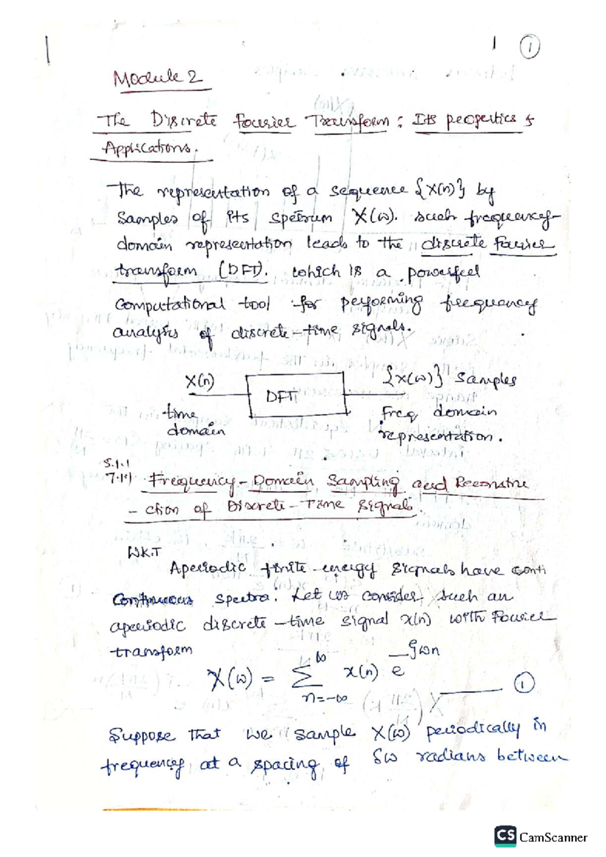 Module 2 DFT Notes: Properties and Applications of the Discrete Fourier ...