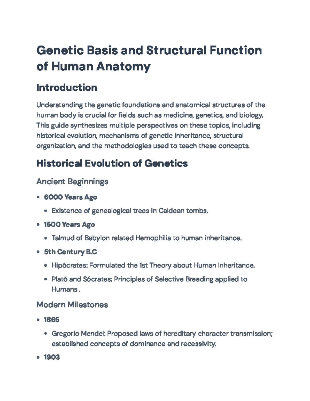 Genetic Foundations and Structural Anatomy: An Educational Overview ...