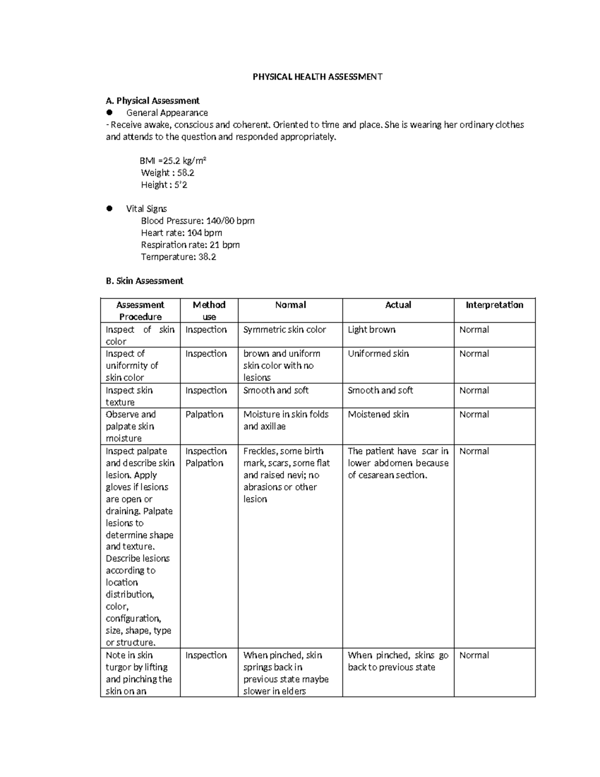 PHYSICAL HEALTH ASSESSMENT: Comprehensive Evaluation Guide - Studocu