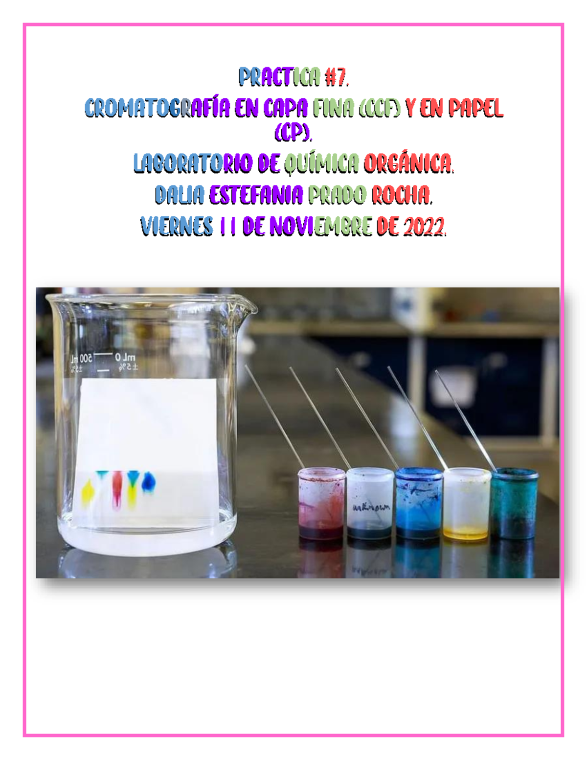 Práctica 7: Cromatografía en Capa Fina (CCF) y Papel (CP) - Química ...