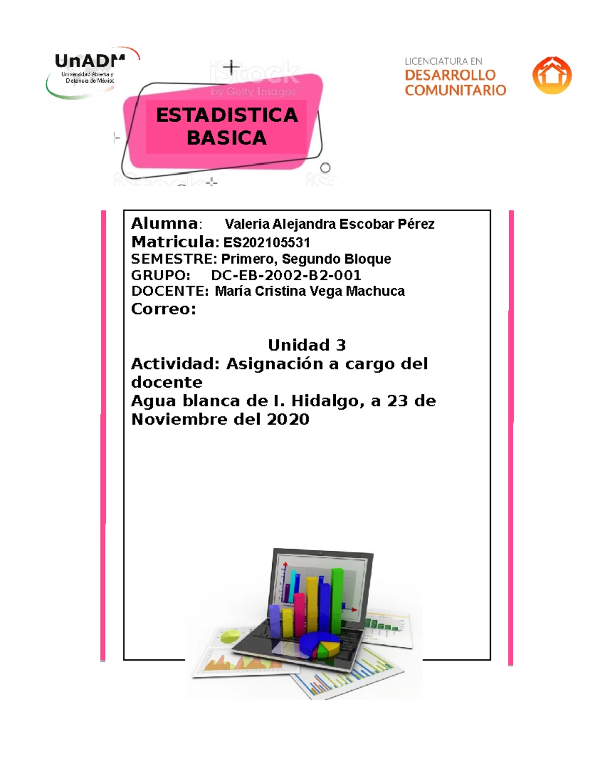 EBA U1 EA Evidencia de aprendizaje Unidad 1. Estadística - Warning: TT: undefined function: 32 ...