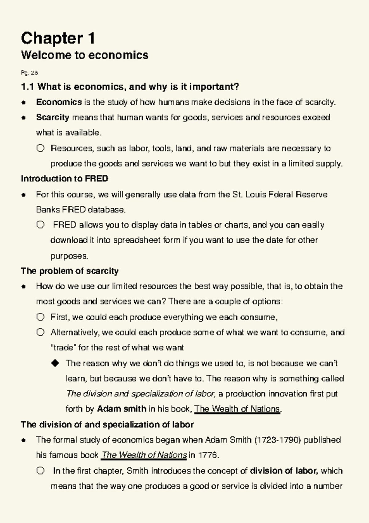 Economics Chapter 1: Understanding Scarcity and Decision Making ...