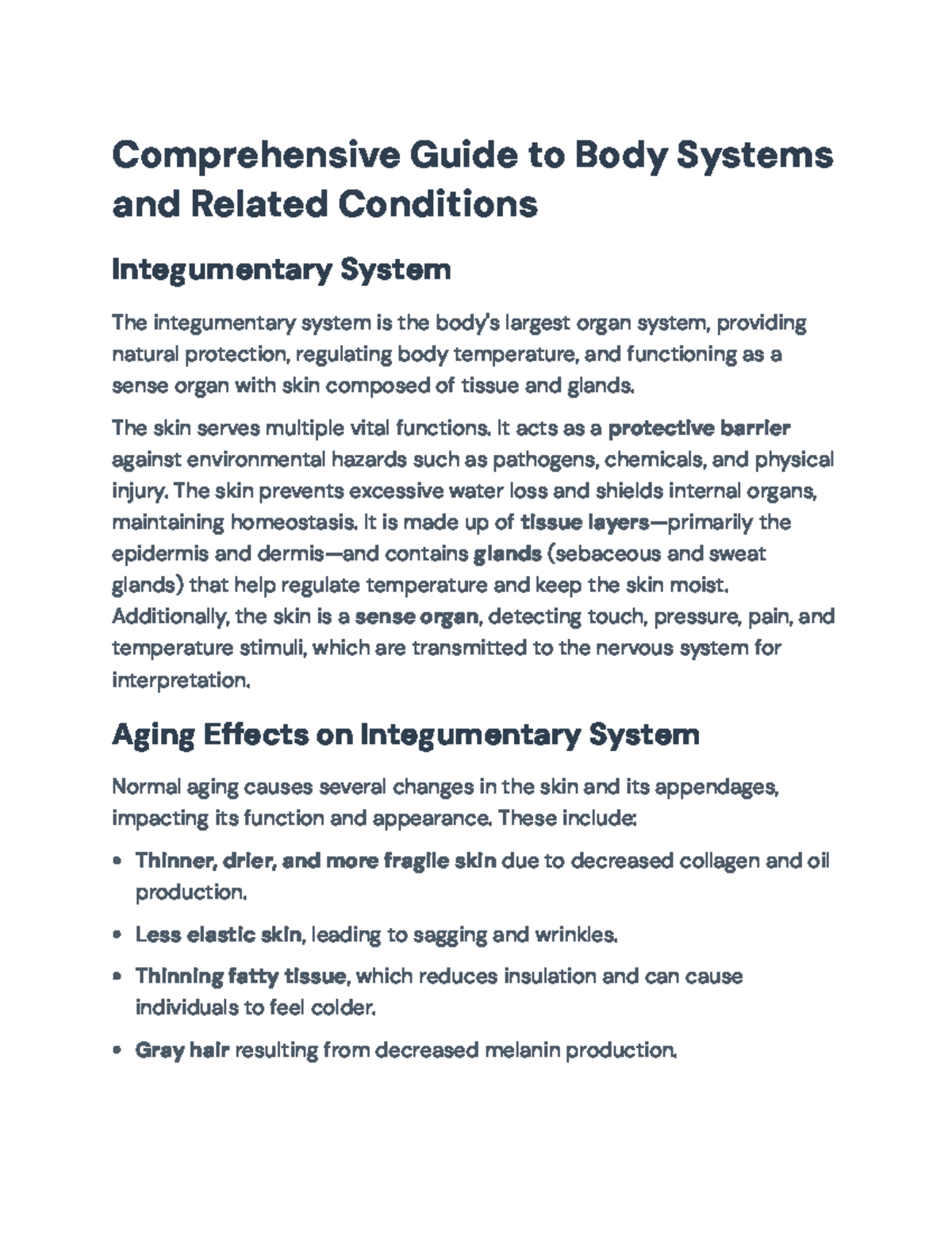 Comprehensive Overview of Aging & Body Systems Care Strategies (NURS ...