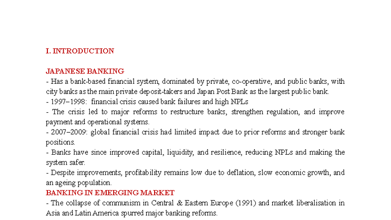 Japanese Banking System Overview: Structure, Reforms, and Stability ...