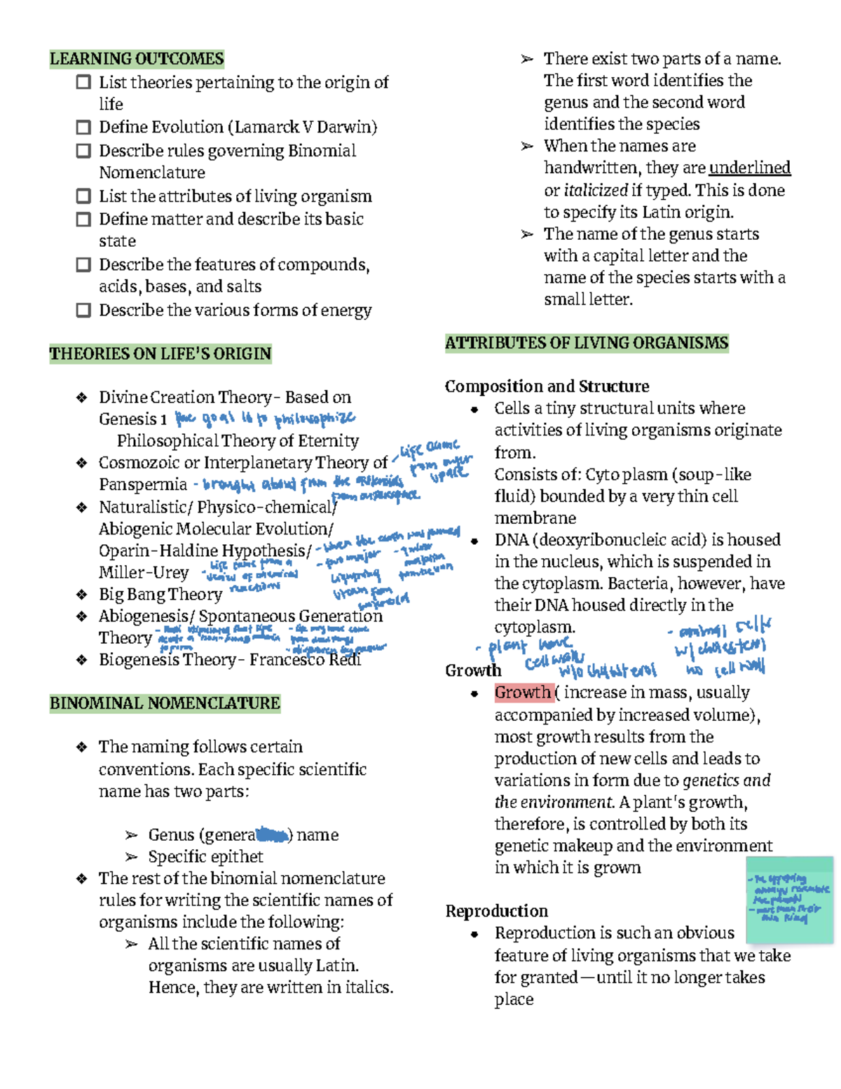 Module-2 12l - Notes on Theories of Life Origins and Evolution - Studocu