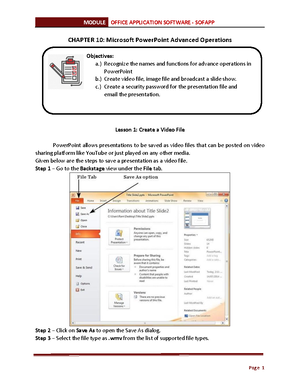 Sofapp Chapter 8 - CHAPTER 8: Microsoft PowerPoint Basics Microsoft PowerPoint is a software ...