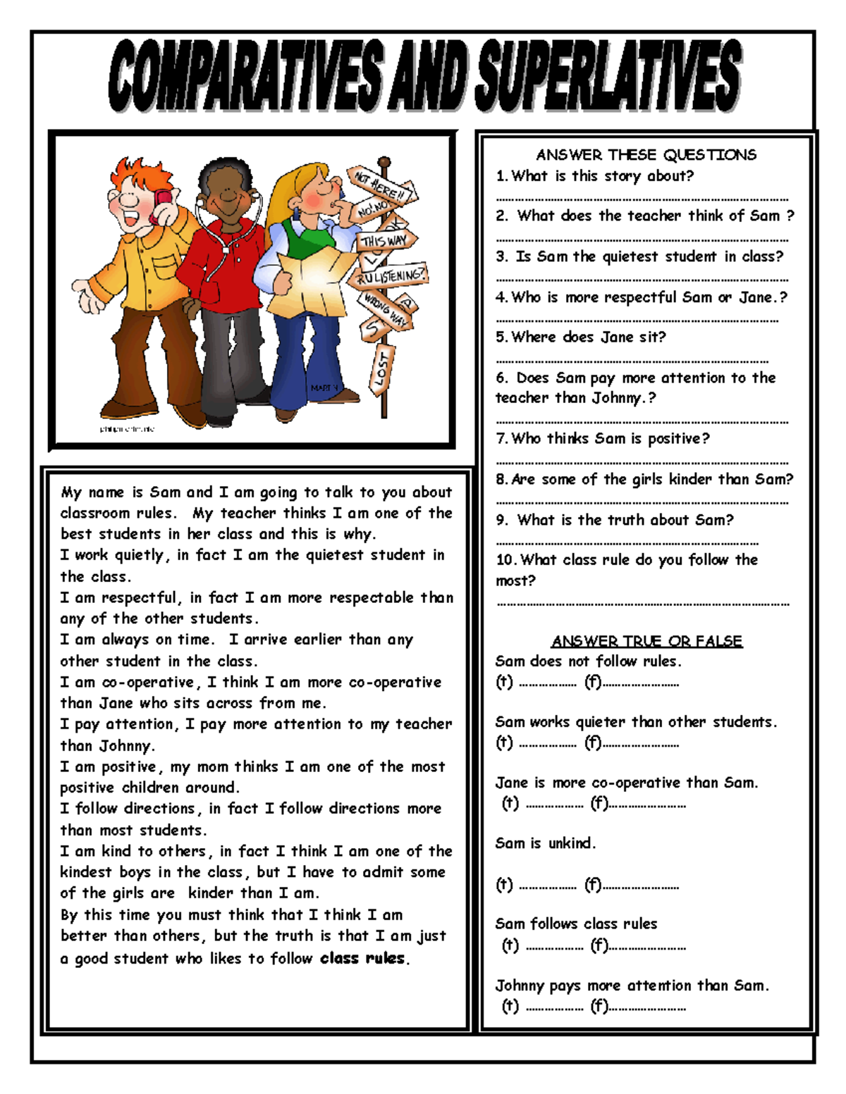Comparatives-and-superlatives-reading-comprehension-exercises Nokey ...