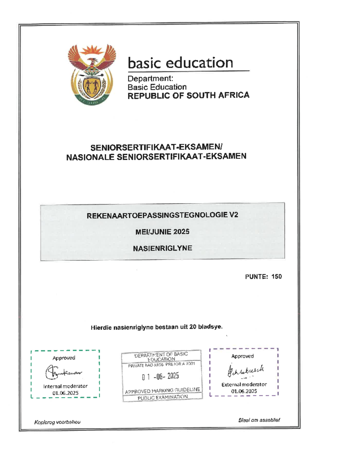 RTT M2 MEI 2025 - Nasienriglyne en Goedkeuringsgids - Studocu