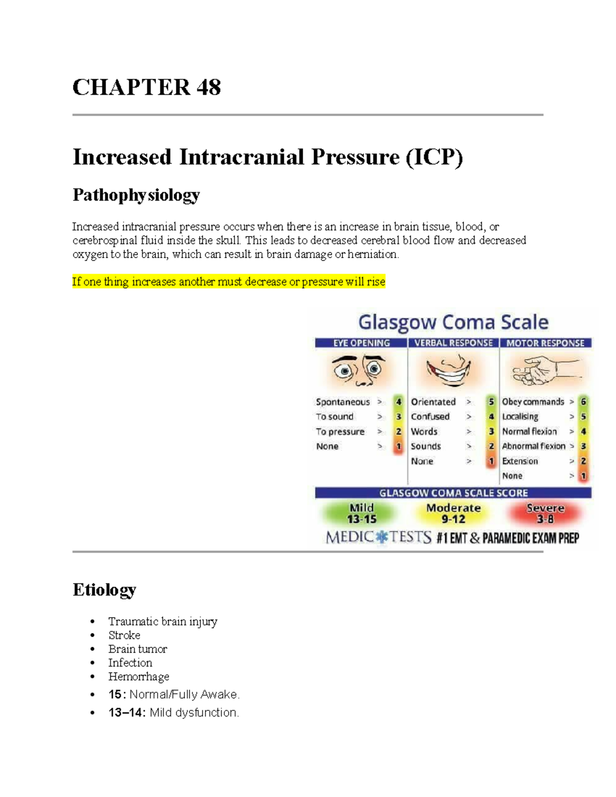 CHAPTER 48-50 Neuro Pathophysiology: ICP, Stroke, and More - Studocu