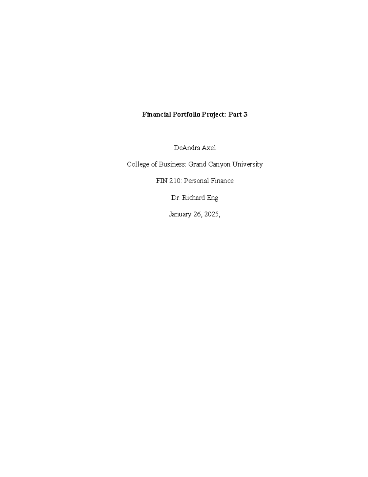 Financial Portfolio Project part 3 - Richard Eng January 26, 2025 ...