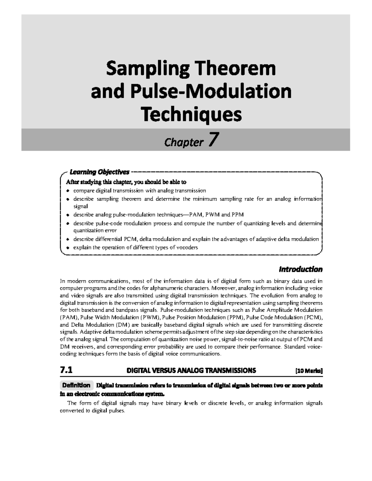 Comparative Study of Digital vs Analog Transmission - ECS-Module-3 ...