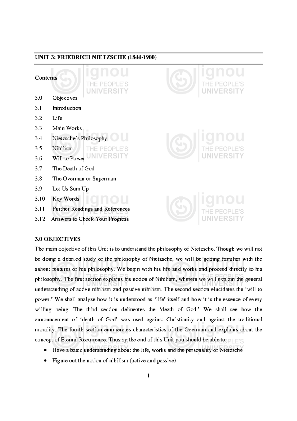 Unit 3: Nietzsche's Philosophy - Study Notes & Key Concepts - Studocu