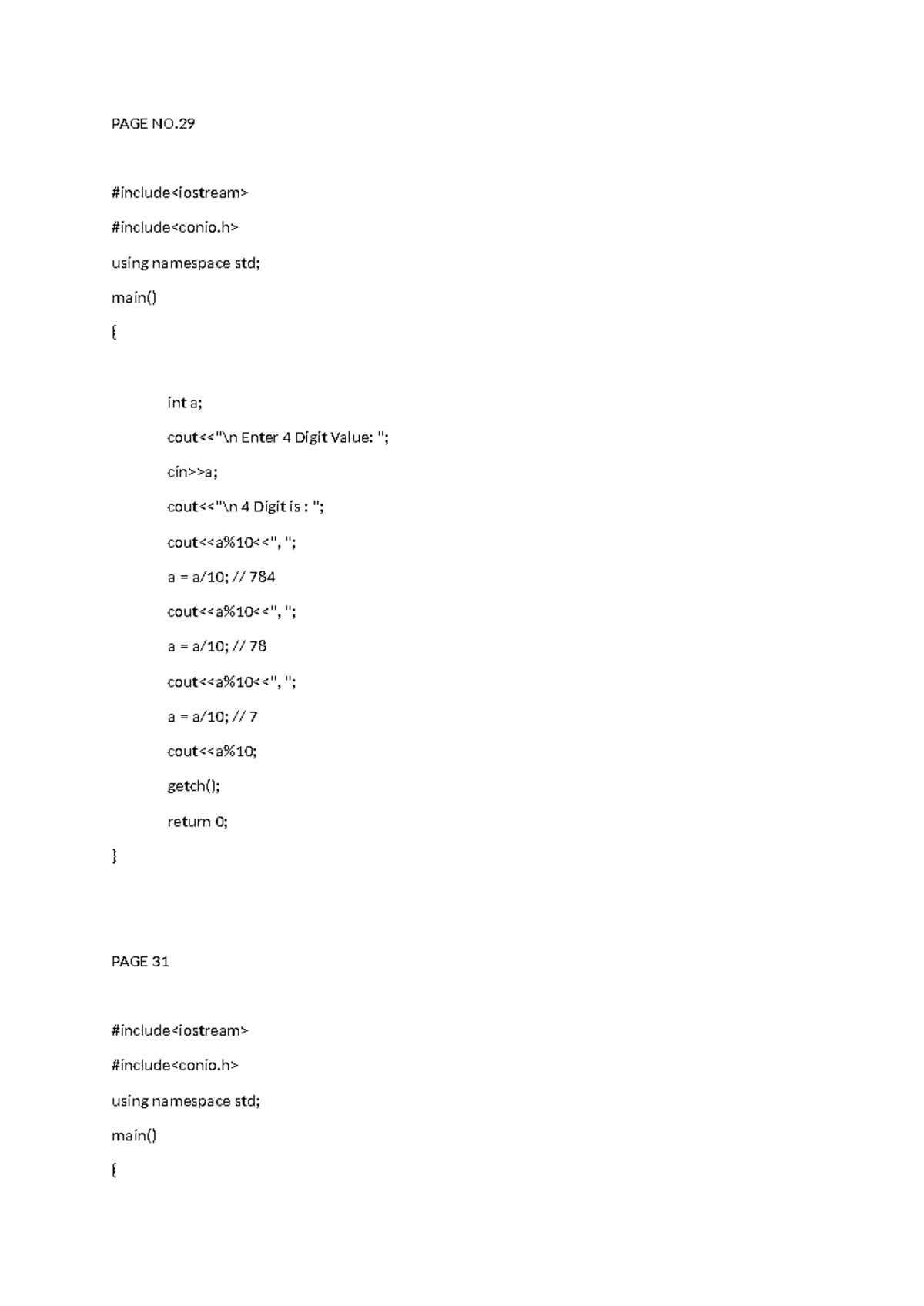 CS201 Programming Examples: Code Snippets and Exercises - Studocu