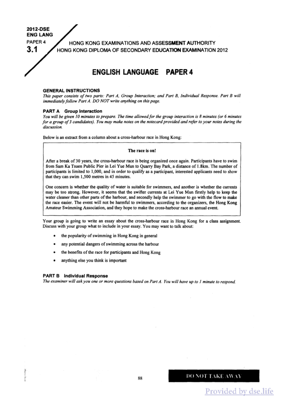 2012 DSE P4 English Speaking Practice Materials for HKDSE - Studocu
