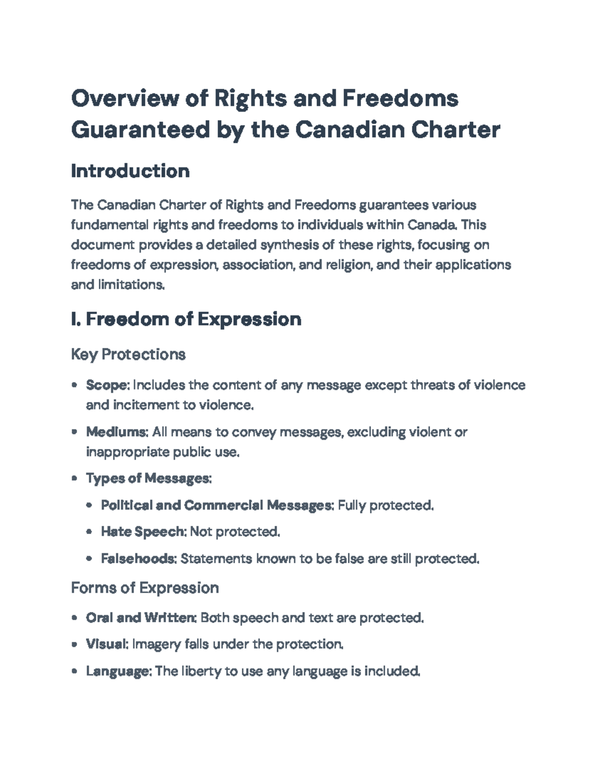 Canadian Charter of Rights and Freedoms: Overview of Key Liberties ...