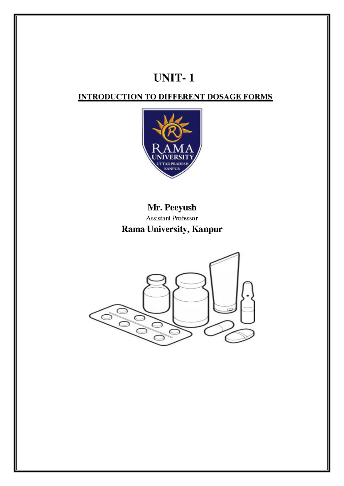 Introduction to Different Dosage Forms: Overview and Types - Studocu