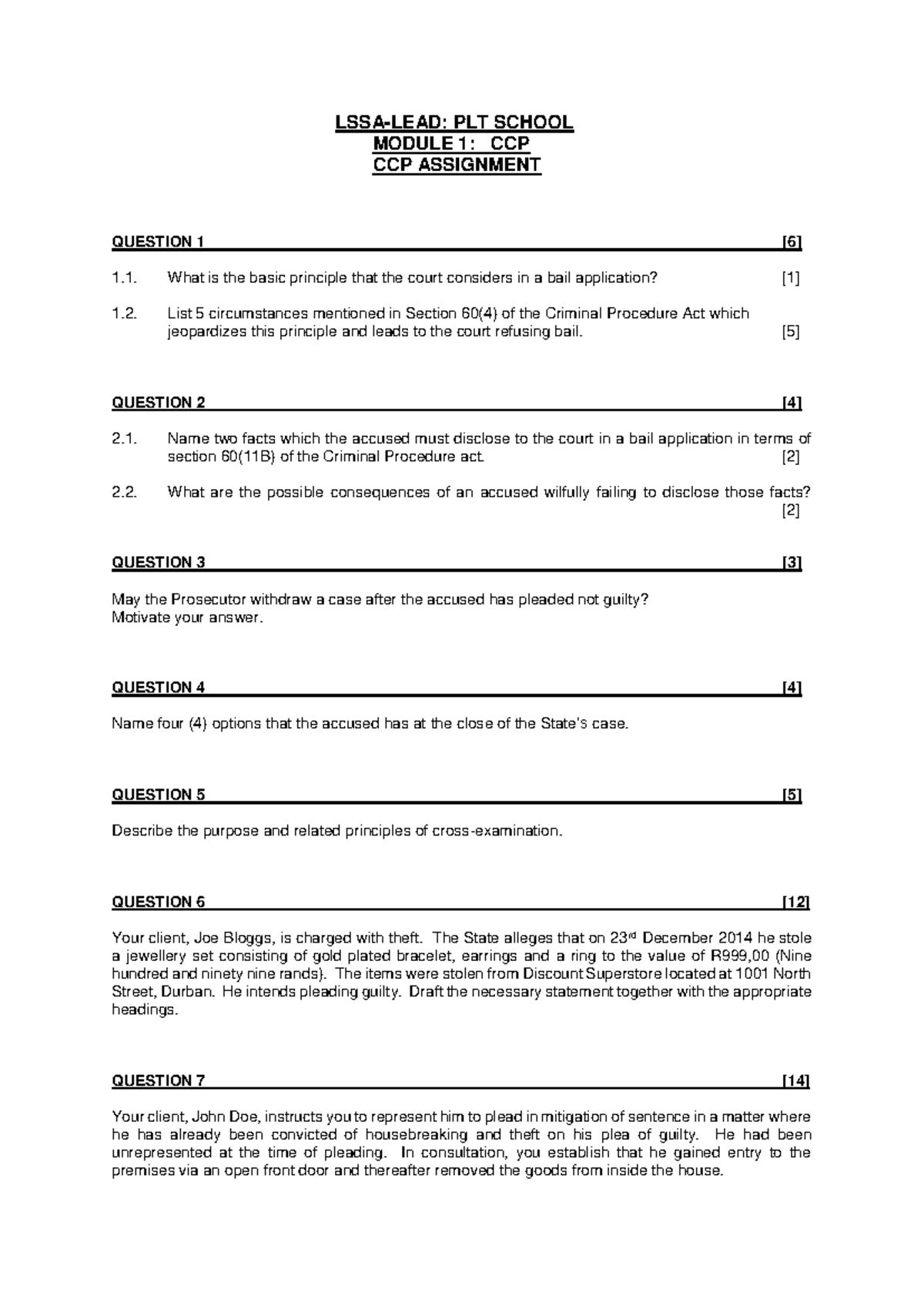 CCP ASSG - Key Concepts in Criminal Procedure Acts and Bail Application ...