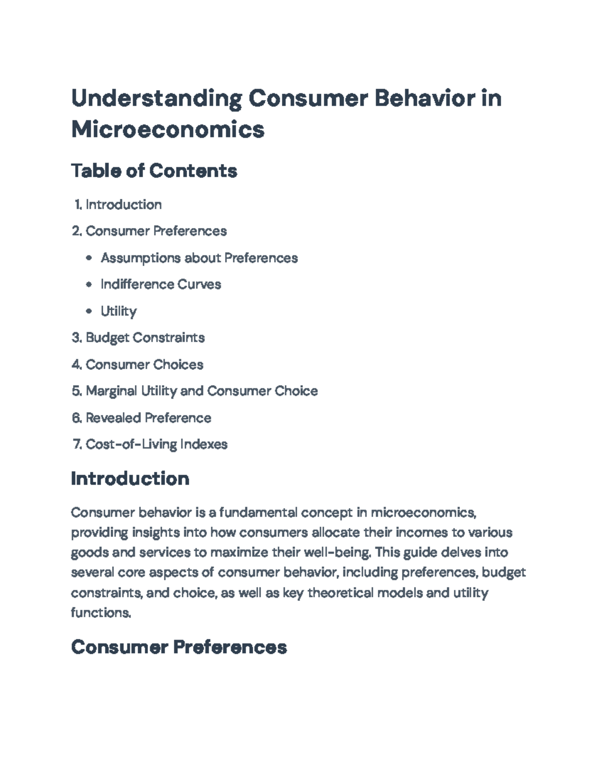 Understanding Consumer Behavior In Microeconomics Key Insights And