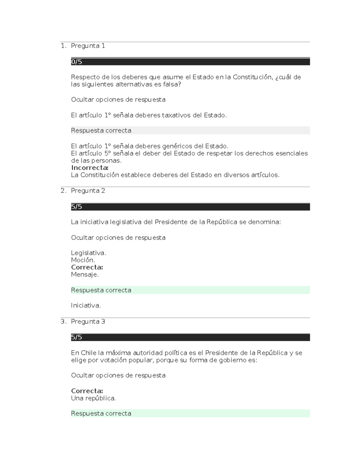 Prueba 1 - Derecho Constitucional: Preguntas y Respuestas Clave - Studocu