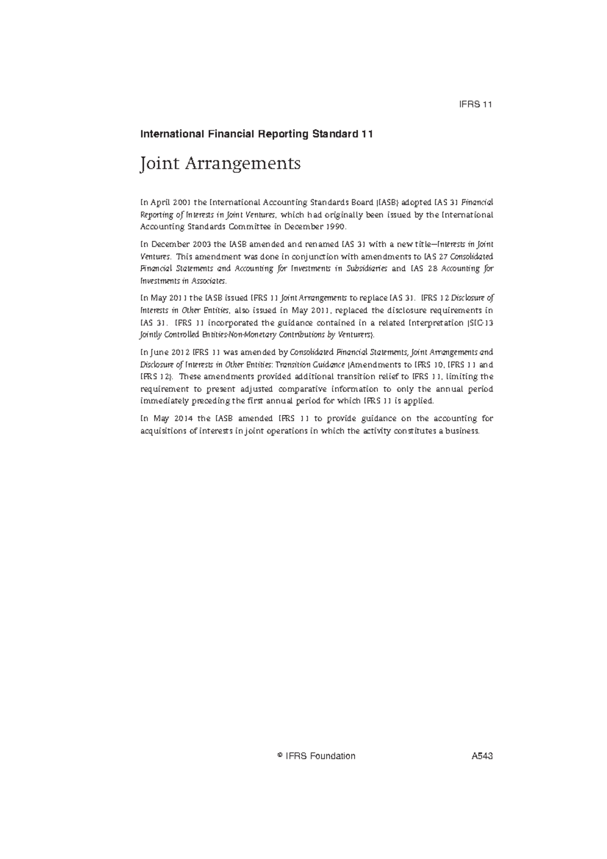 IFRS 11 Joint Arrangements: Understanding Accounting Principles - Studocu